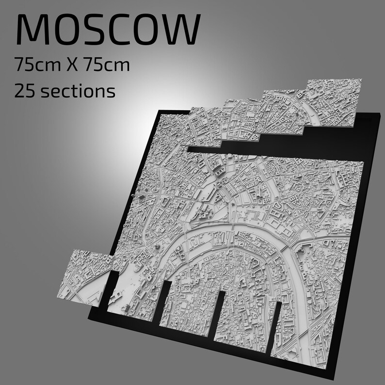 3D Moscow Digital Files 3D STL File Moscow 3D Map 3D - Etsy