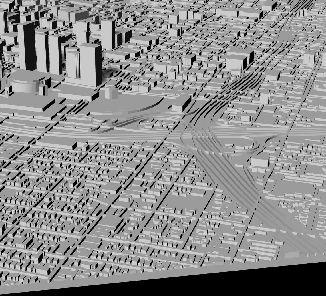 3D Los Angeles City Map | Printable STL File, Landmark Art - Etsy