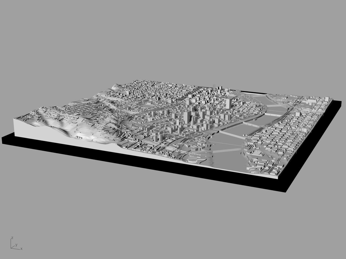 3D Portland | Digital Files | 3D STL File | Portland 3D Map | 3D City ...
