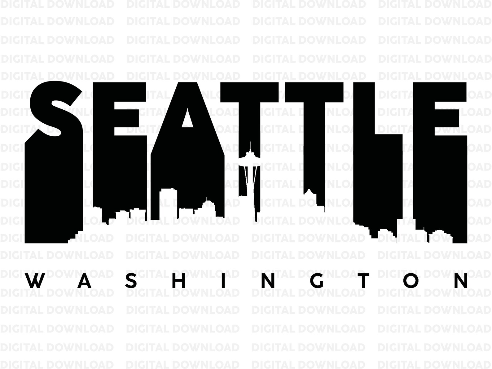 Seattle Skyline PNG City SVG Sublimation Design Digital - Etsy
