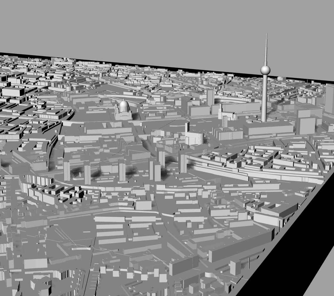 3D Berlin Digital Files 3D STL File Berlin 3D Map 3D - Etsy