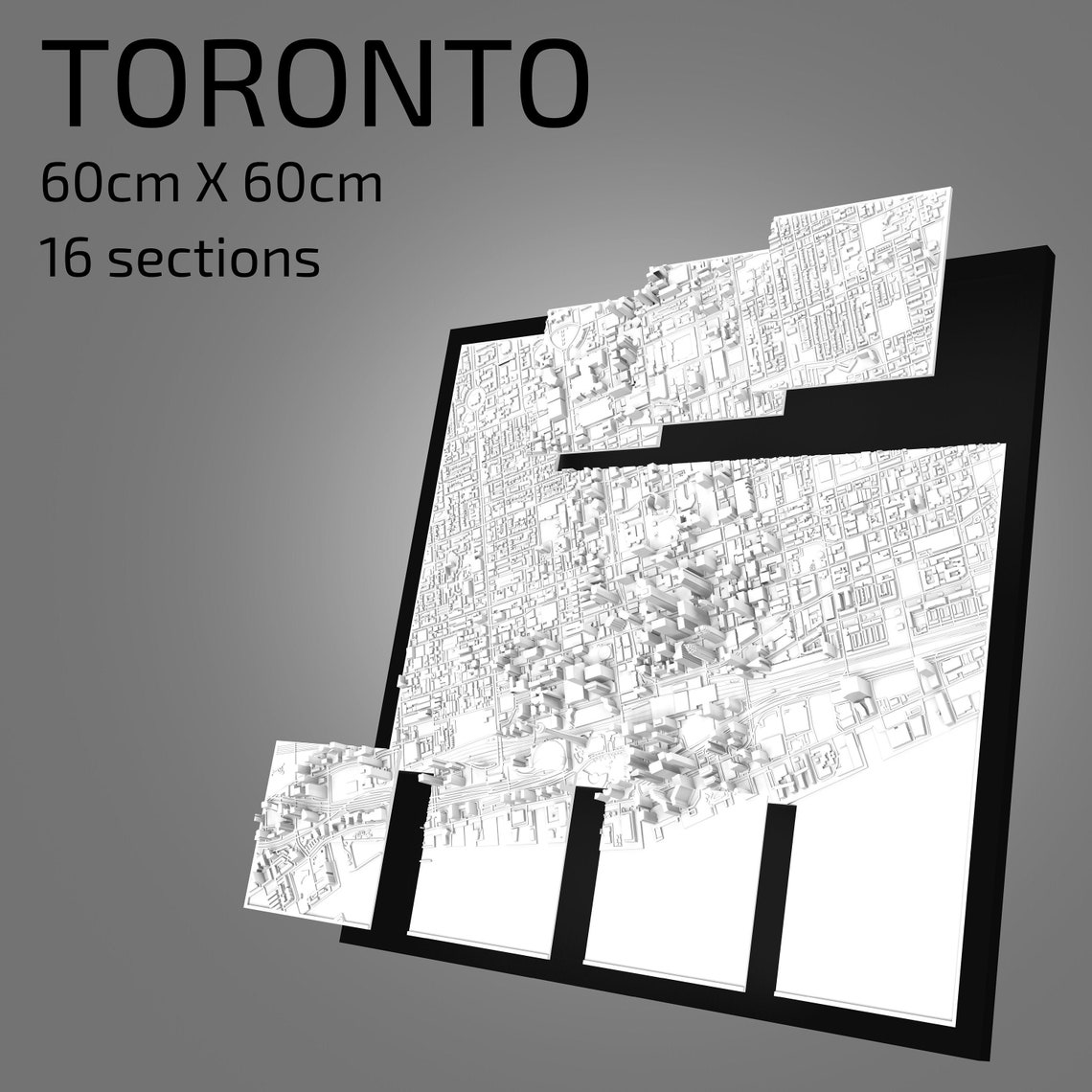 3D Toronto Digital Files 3D STL File Toronto 3D Map 3D - Etsy