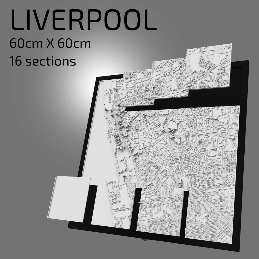 3D Liverpool | Digital Files | 3D STL File | Liverpool 3D Map | 3D City ...