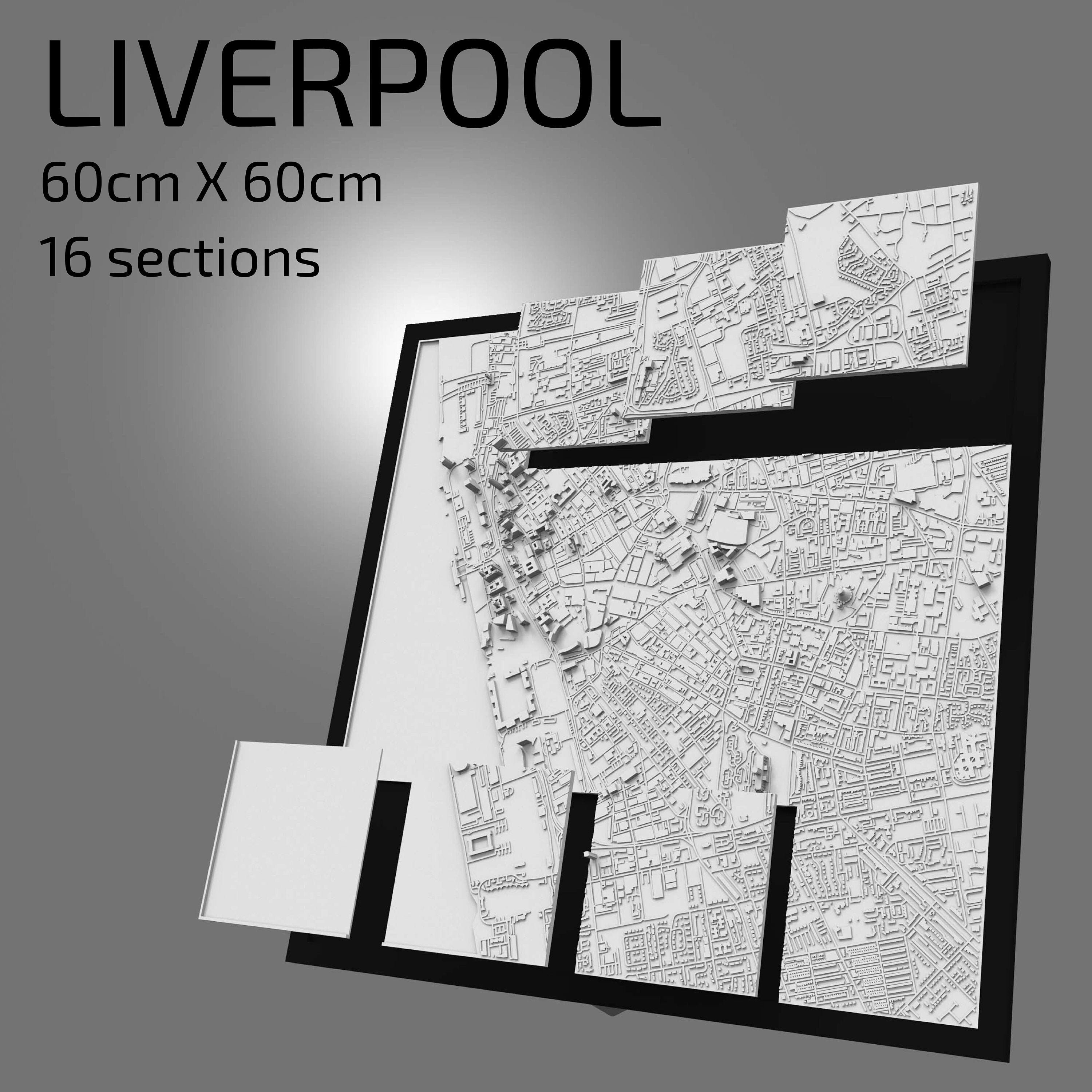 3D Liverpool Digital Files 3D STL File Liverpool 3D Map - Etsy