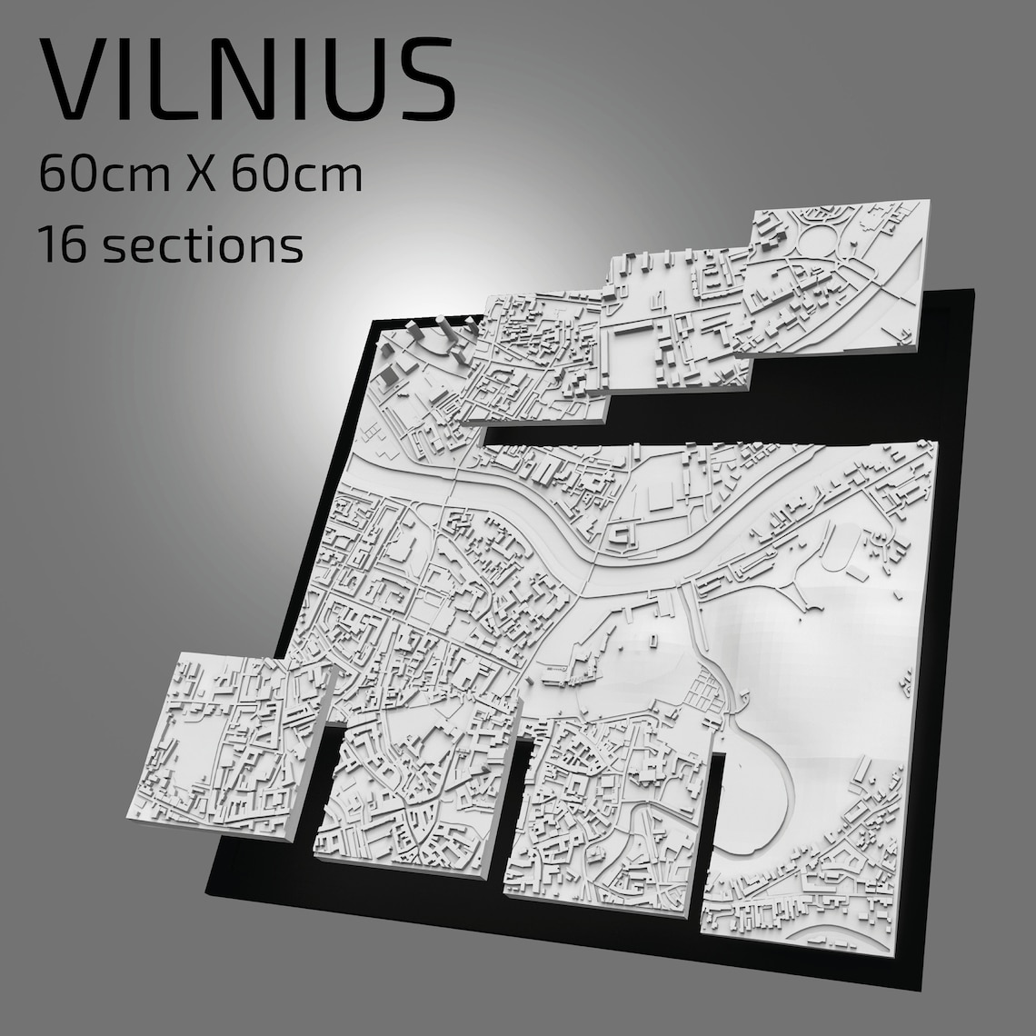 3D Vilnius Digital Files 3D STL File Vilnius 3D Map 3D | Etsy