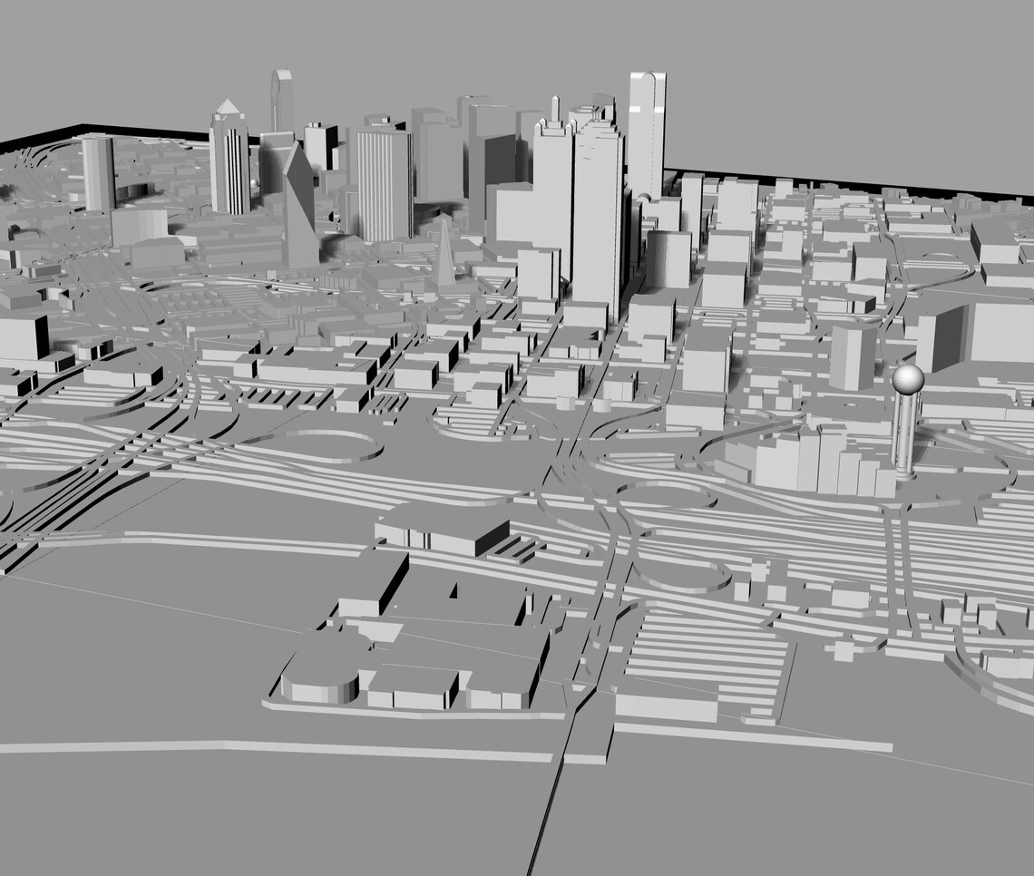 3D Dallas Digital Files 3D STL File Dallas 3D Map 3D - Etsy
