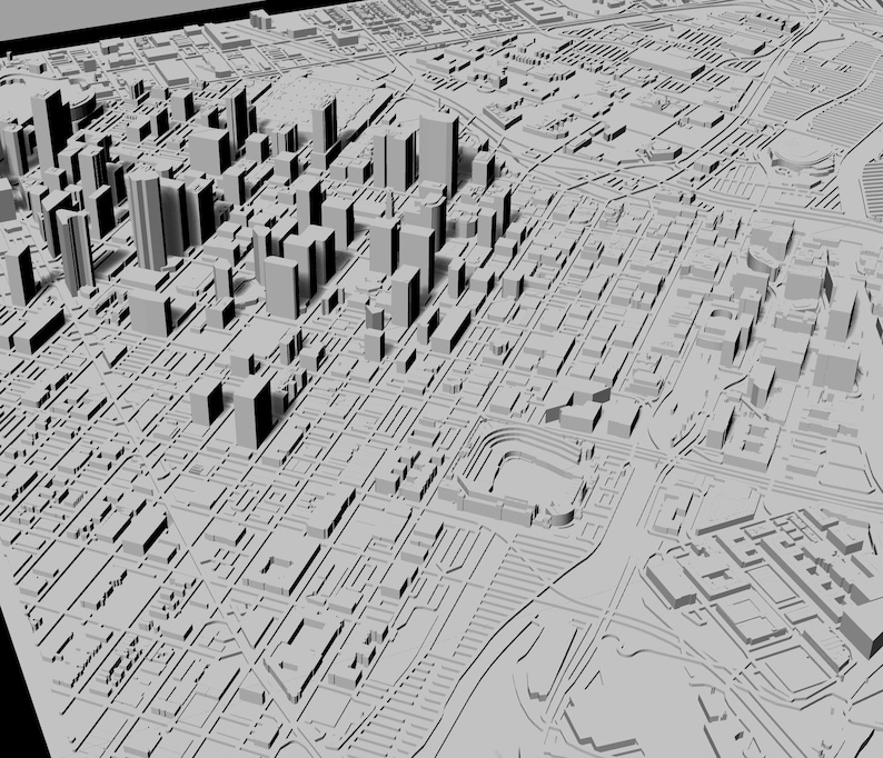 3D Denver | Digital Files | 3D STL File | Denver 3D Map | 3D City Art ...