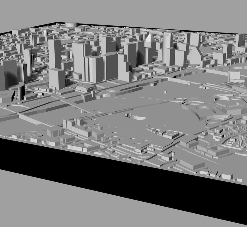 3D Austin Digital Files 3D STL File Austin 3D Map 3D | Etsy