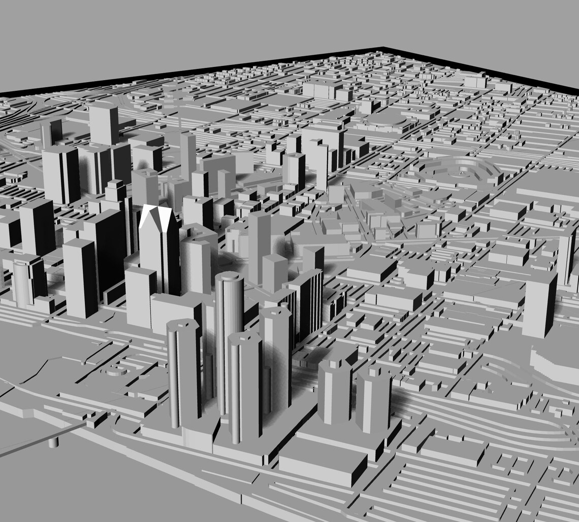 3D Detroit City Map | Printable STL File (digital Download) - Etsy