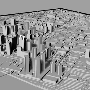 3D Detroit | Digital Files | 3D STL File | Detroit 3D Map | 3D City Art ...
