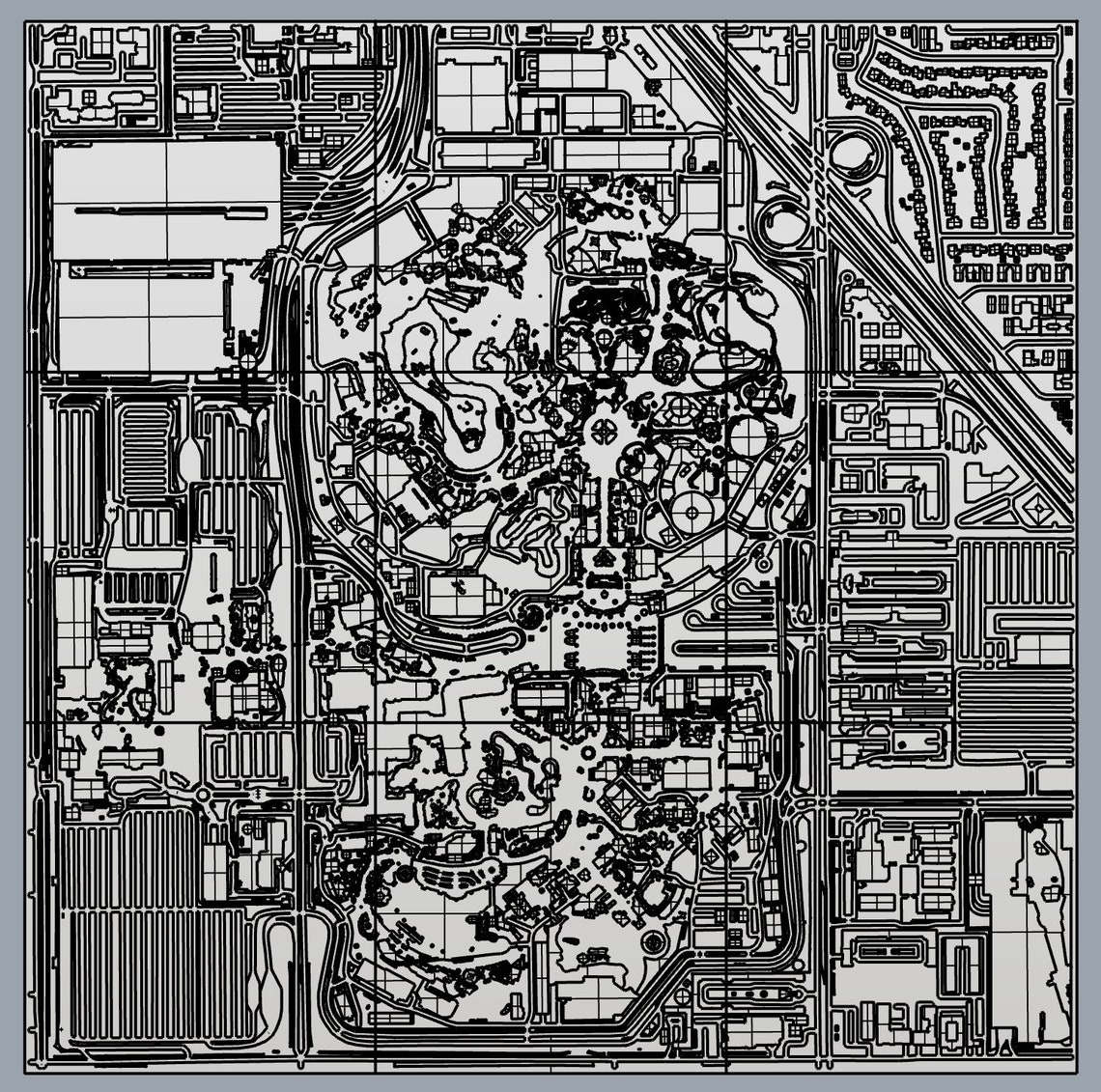 3D Disneyland | Digital Files | 3D STL File | Disneyland 3D Map | 3D ...