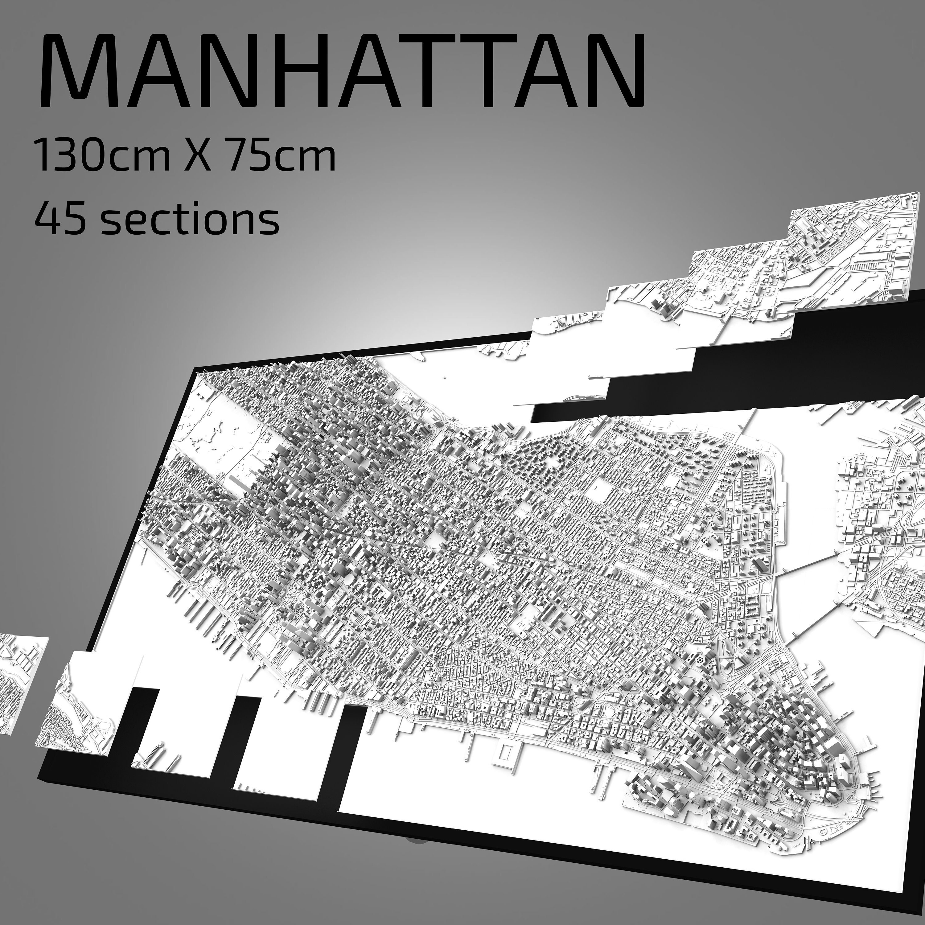 3D Manhattan Digital Files 3D STL File NYC 3D Map 3D - Etsy