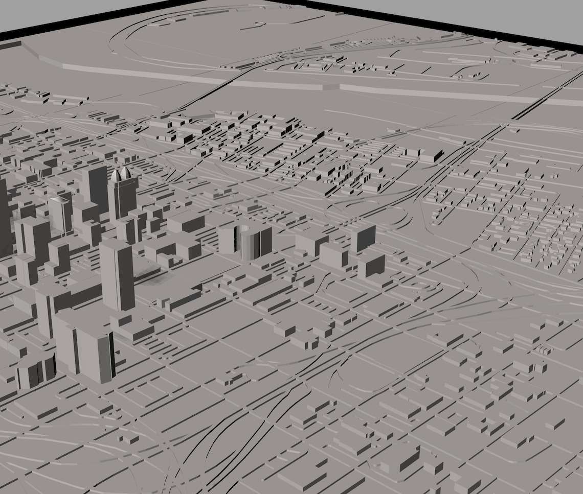 3D Kansas City Map | Detailed Cityscape Art (STL File) - Etsy