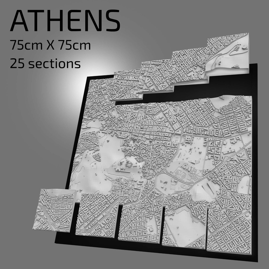 3D Athens City Map STL File | Printable Landmark Model (digital Files ...