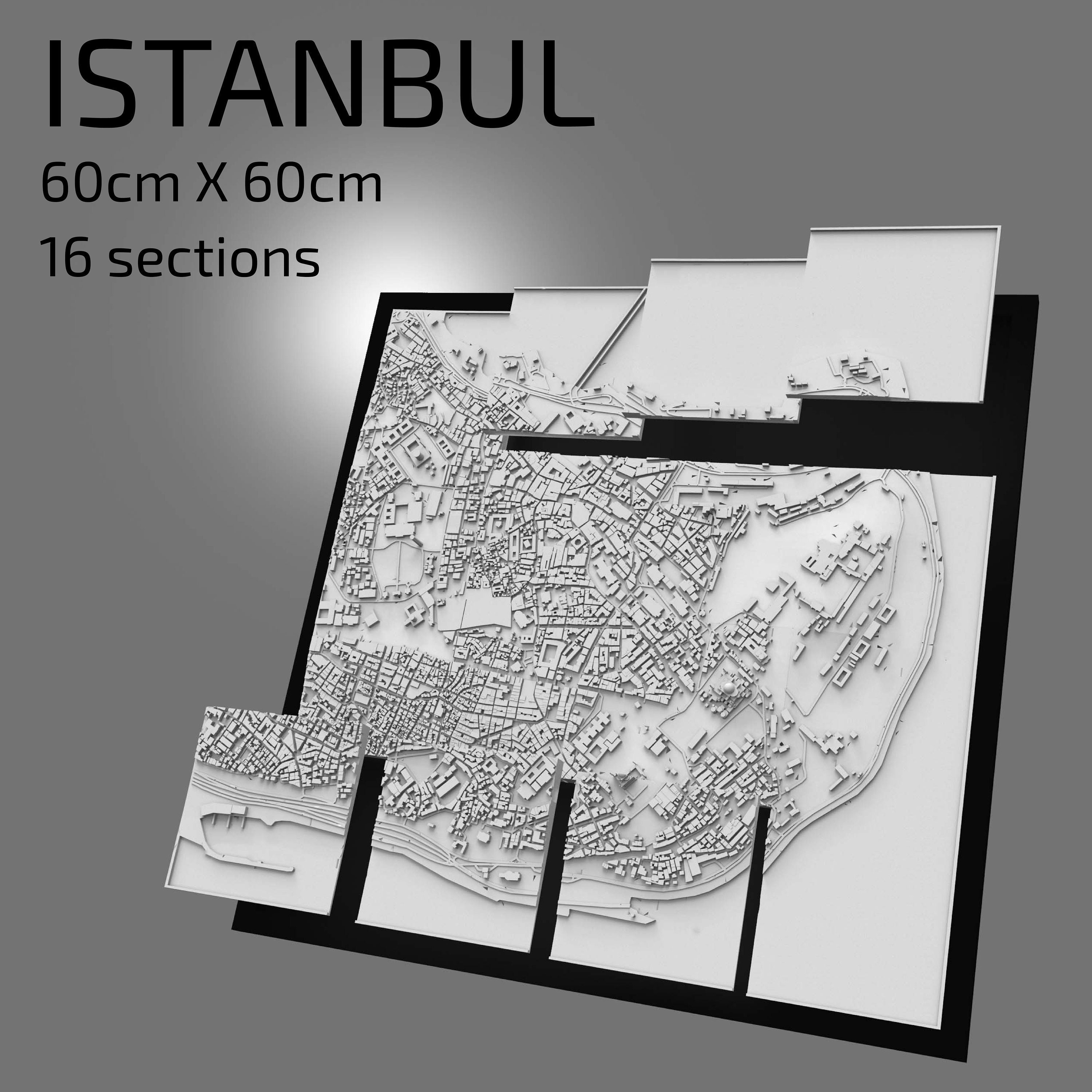 3D Istanbul | Digital Files | 3D STL File | Istanbul 3D Map | 3D City ...