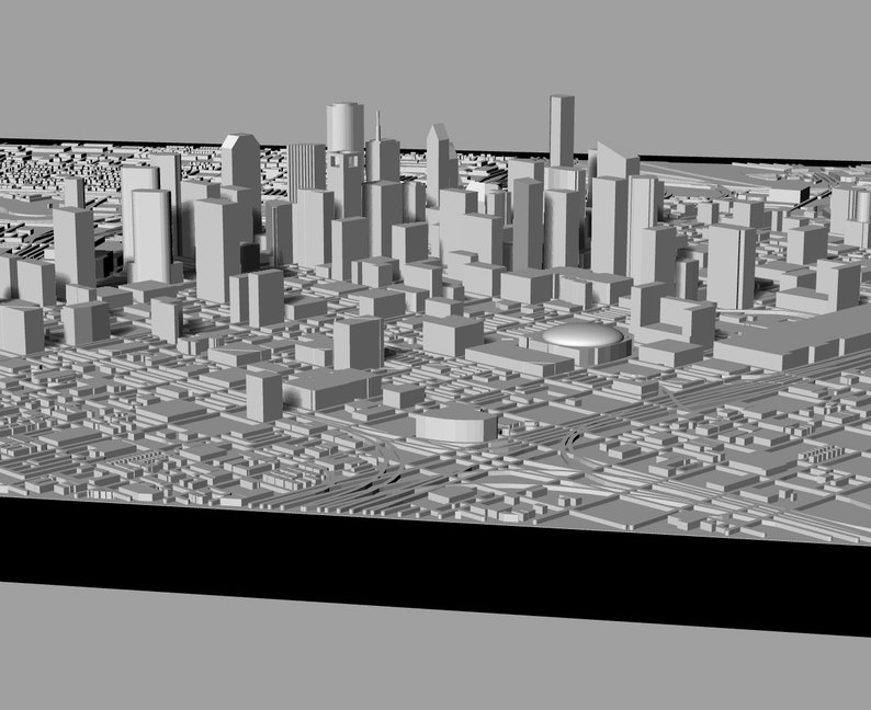 3D Houston City Map | Printable STL File, Skyline Art (digital Files ...
