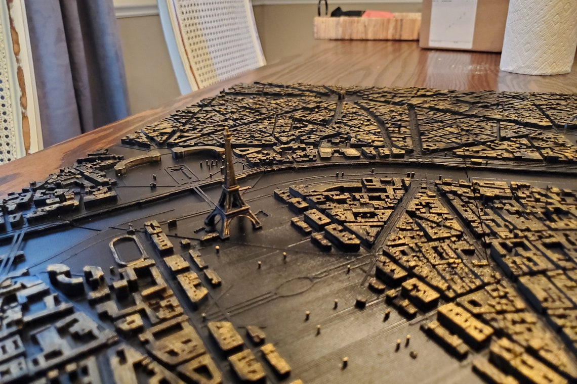 3D Paris Map | Detailed City Art, Paris Skyline (digital Files) - Etsy