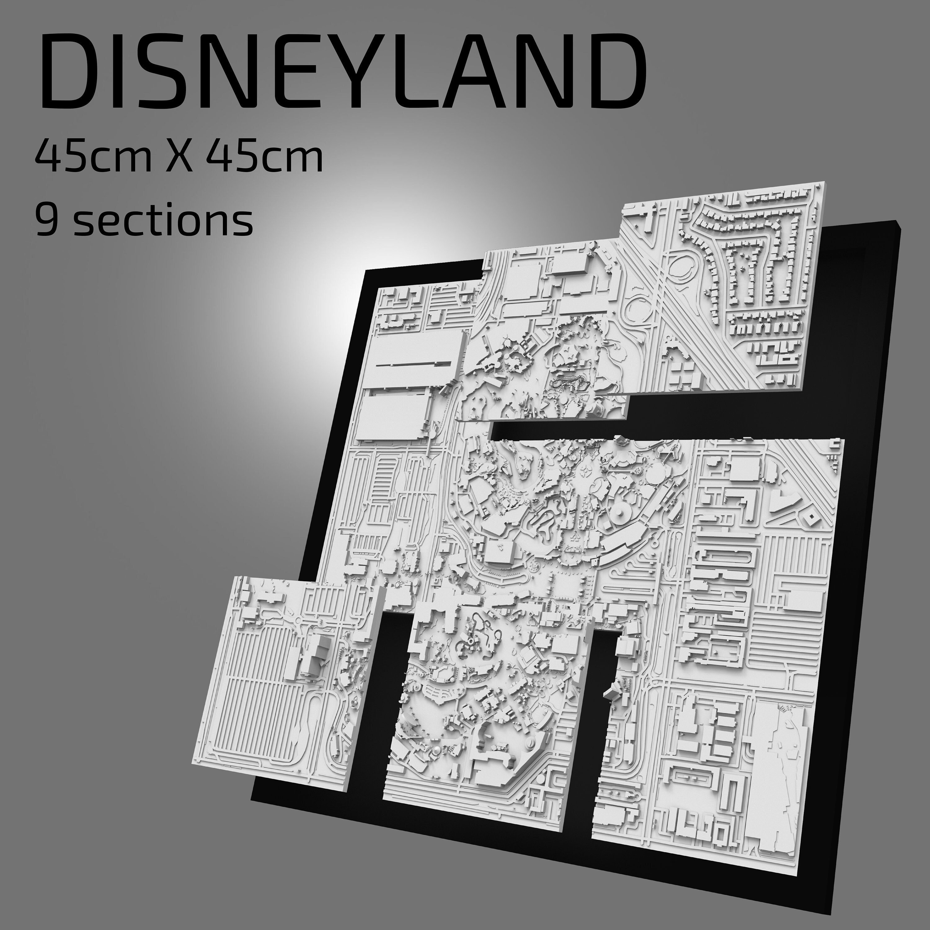 3D Disneyland | Digital Files | 3D STL File | Disneyland 3D Map | 3D ...