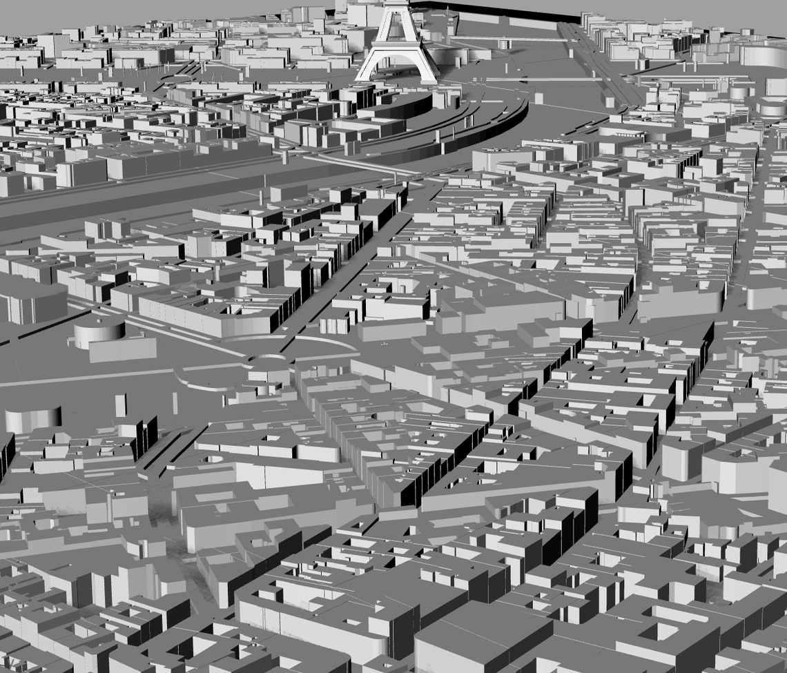 3D Paris Digital Files 3D STL File Paris 3D Map 3D | Etsy