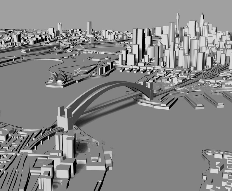3D Sydney City Map | 3D Printable STL Model (digital Files) - Etsy