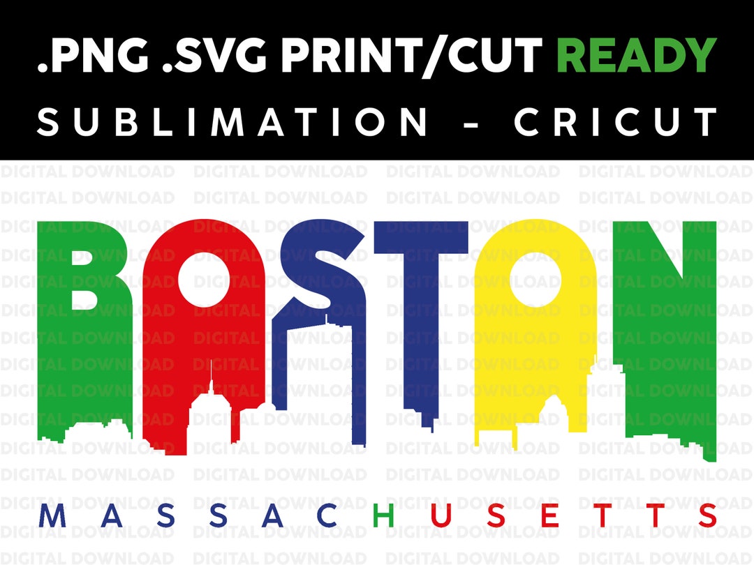 Boston Skyline PNG City SVG Sublimation Design Digital - Etsy