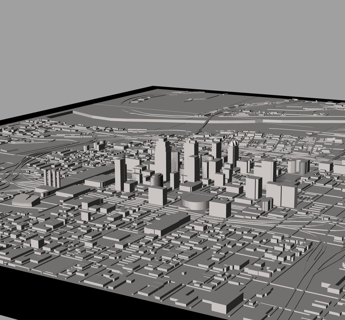 3D Kansas City Map | Detailed Cityscape Art (STL File) - Etsy