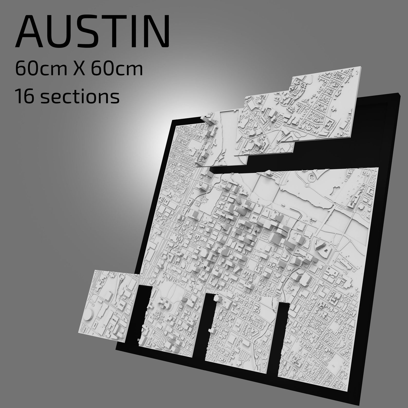 3D Austin | Digital Files | 3D STL File | Austin 3D Map | 3D City Art ...