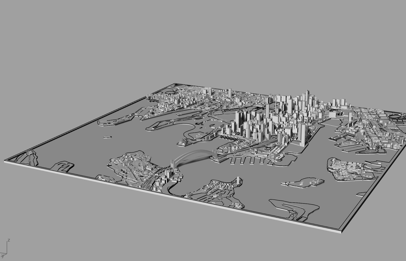 3D Sydney | Digital Files | 3D STL File | Sydney 3D Map | 3D City Art ...