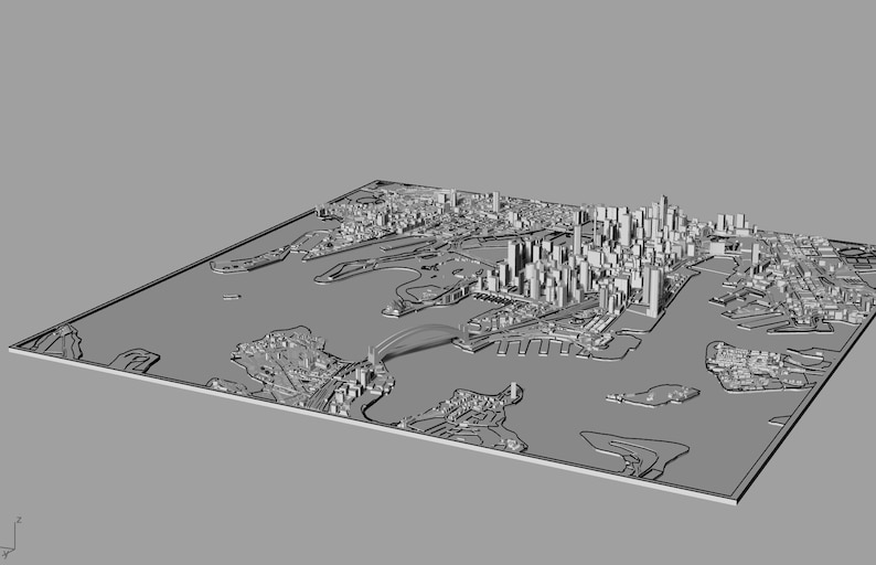 3D Sydney | Digital Files | 3D STL File | Sydney 3D Map | 3D City Art ...
