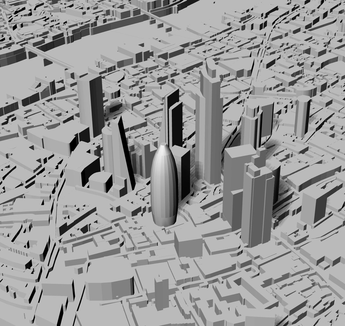 3D London Map | Cityscape STL File (digital Download) - Etsy