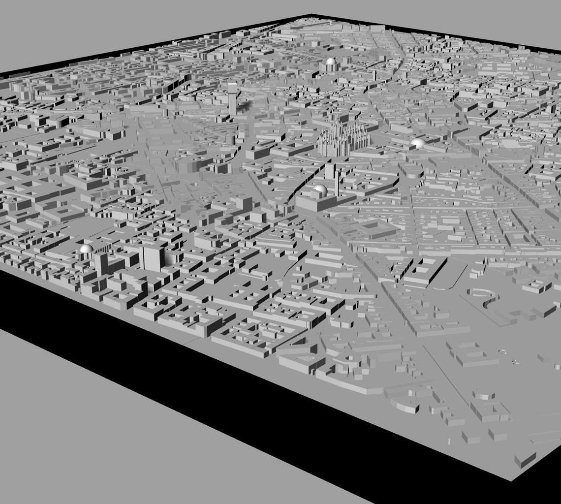 3D Milan Digital Files 3D STL File Milan 3D Map 3D - Etsy