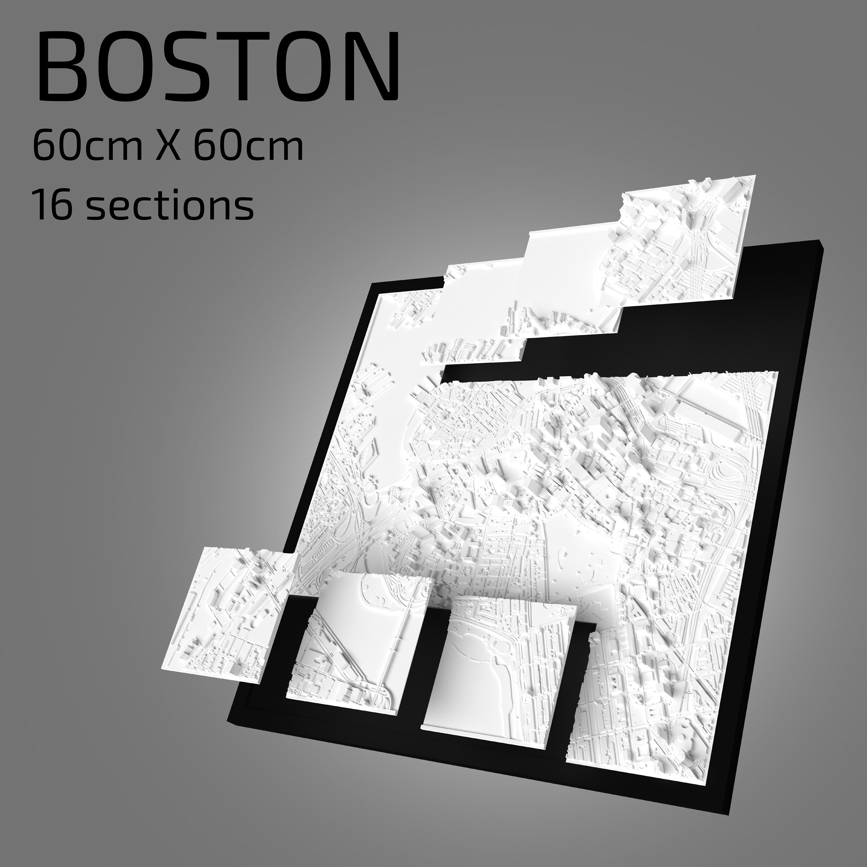 3D Boston Digital Files 3D STL File Boston 3D Map 3D - Etsy
