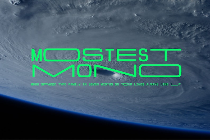 Mostest Mono Font Family + Logos: Monospaced Retro Futuristic Sans ...