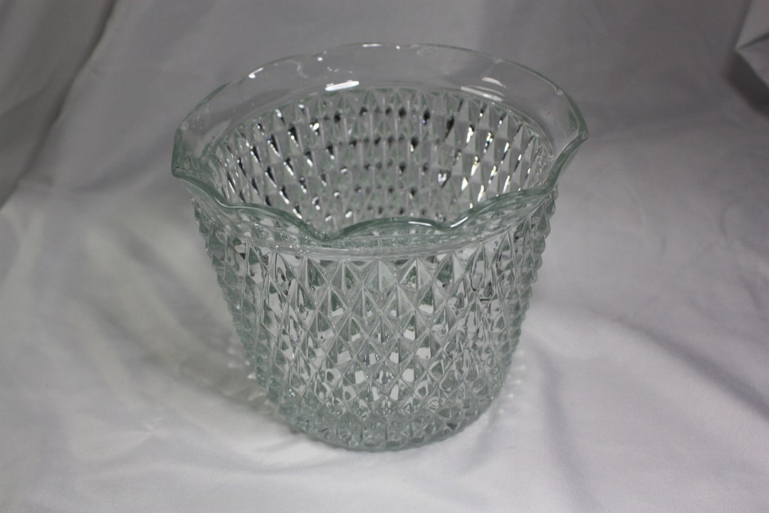 Vintage Indiana Glass Diamond Pattern Ice Bucket/vase - Etsy