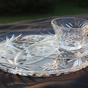 Vintage Anchor Hocking Snack Set, Star & Fan Design - Etsy
