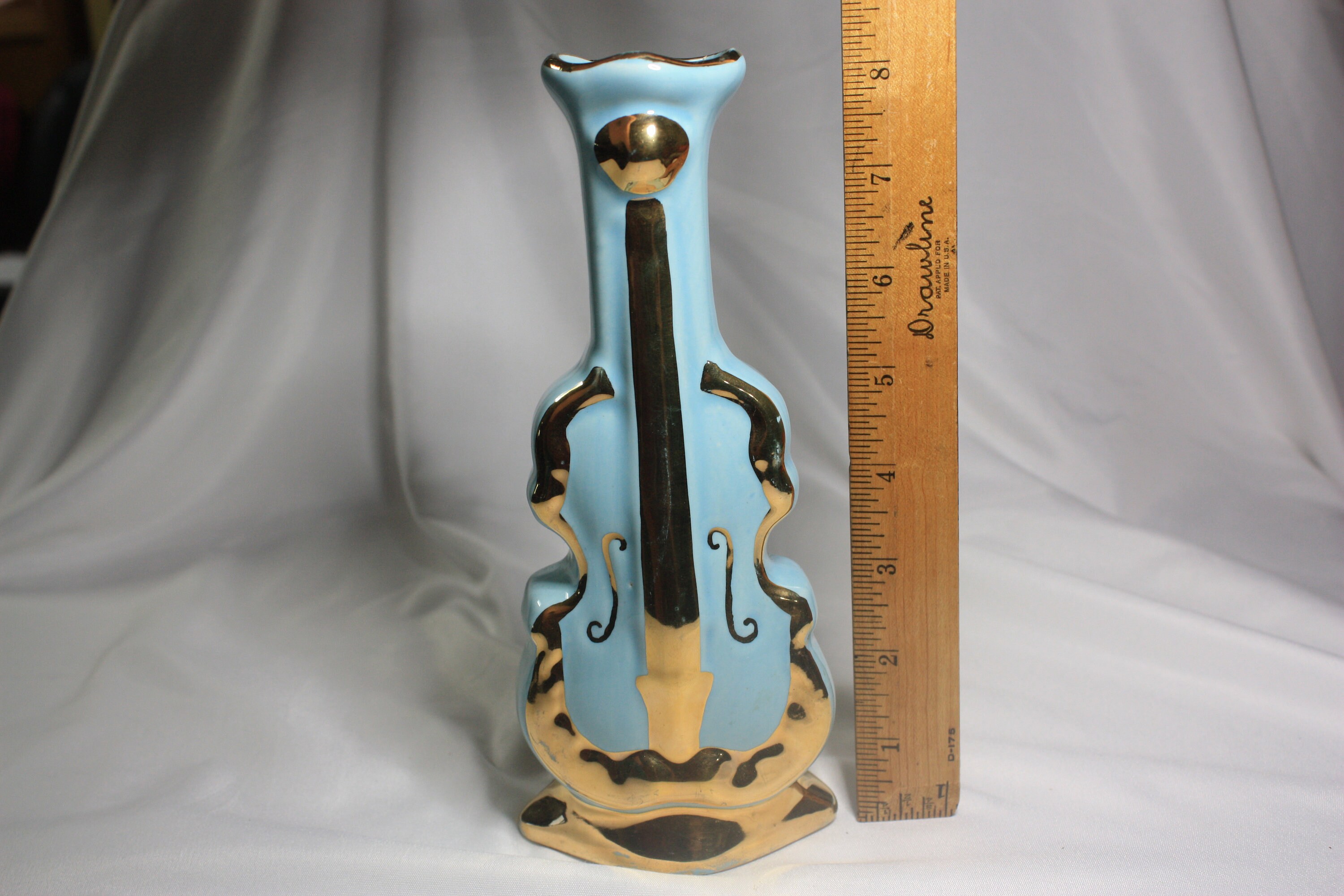 Vintage Violin Cello Vase 9" Wall Pocket 22K Gold Gilding - Etsy