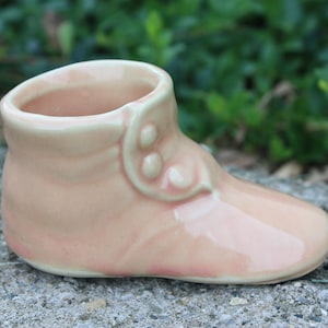 Vintage Pink Baby Boot, Ceramic Planter - Etsy