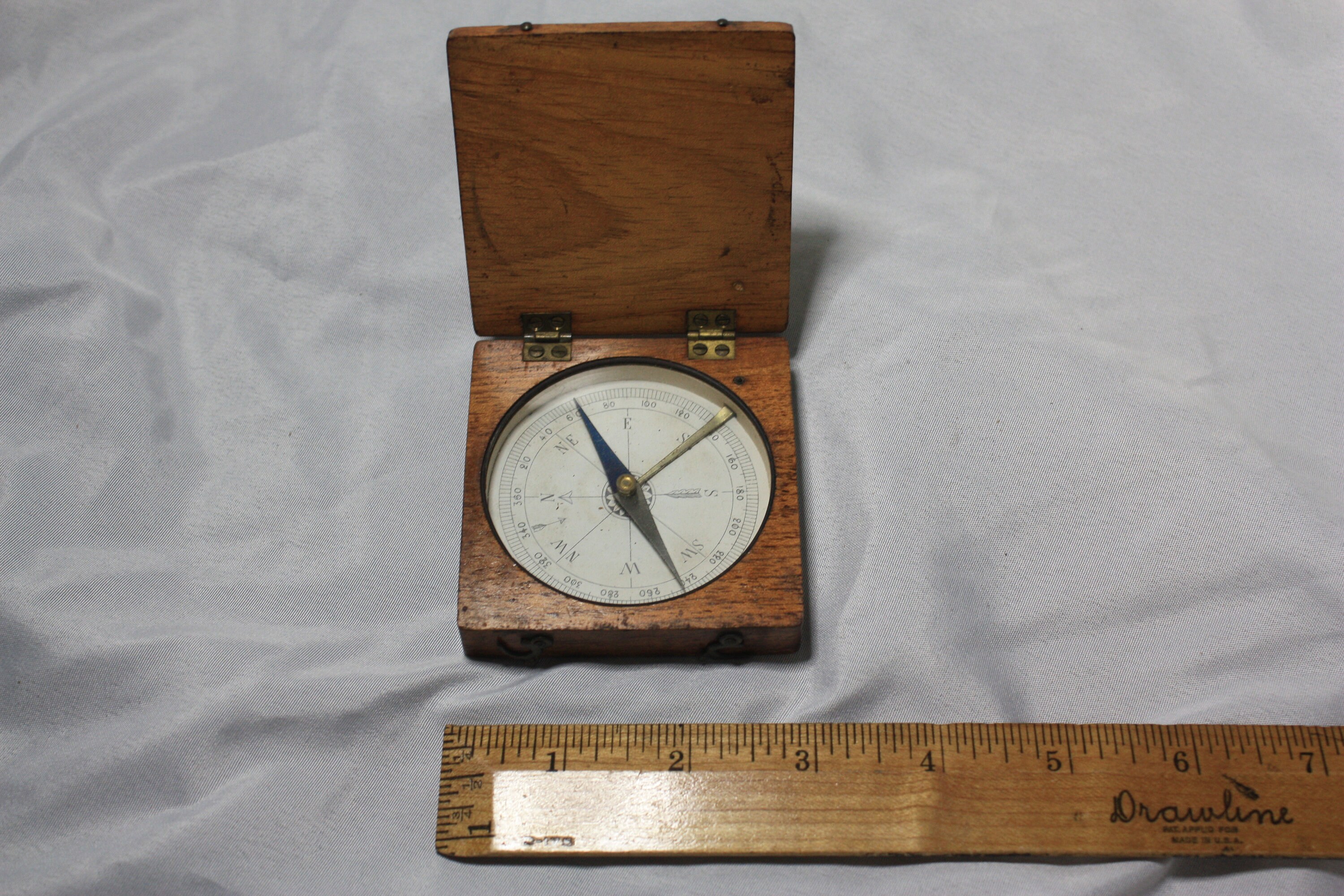 Antique Wood Cased Compass, Hinged With Hook Clasps - Etsy