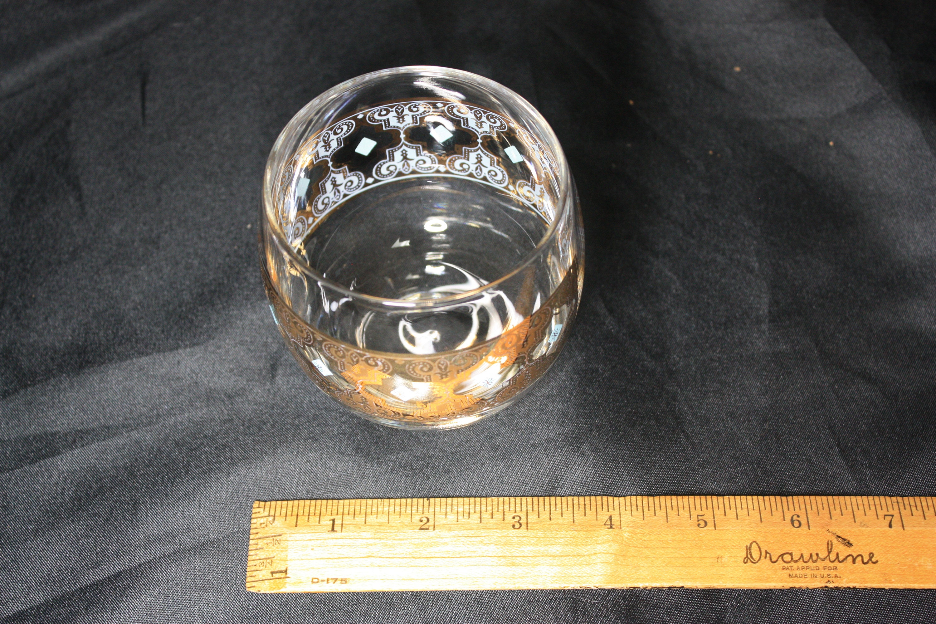 Vintage MCM Culver Roly Poly Cocktail Glasses, Gild and Light Blue ...