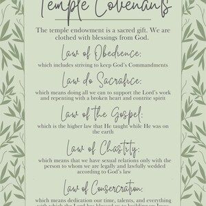 LDS Temple Covenants Print | LDS Artwork | Mission Prep Printable ...
