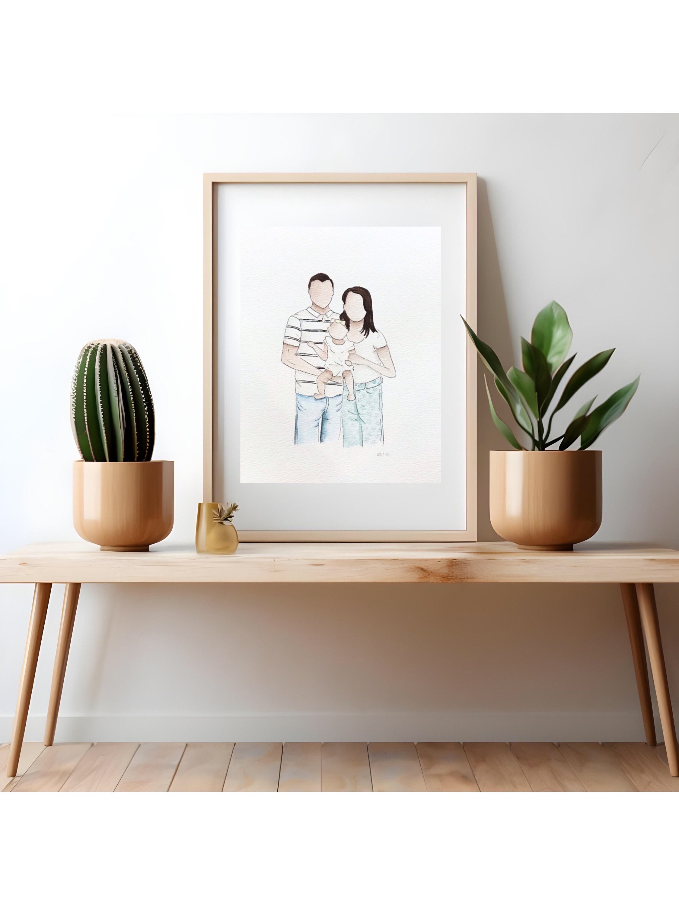Personalized Family Portrait Illustration Custom Portrait Art Faceless ...