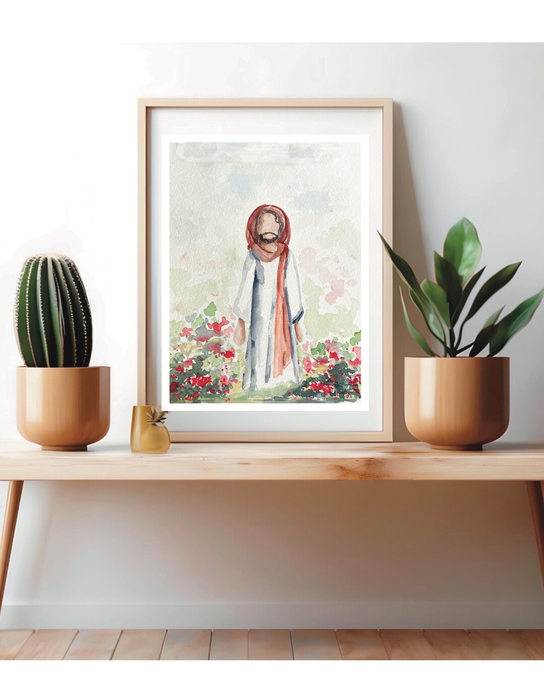The Gardener | Jesus Wildflower Christian Wall Art | Christ and Flowers ...