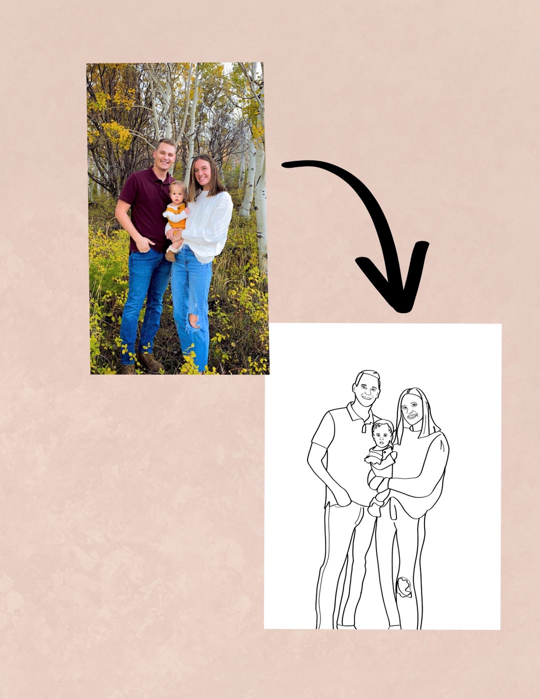 Custom Photo Coloring Page Personalized Illustration Couple Coloring ...