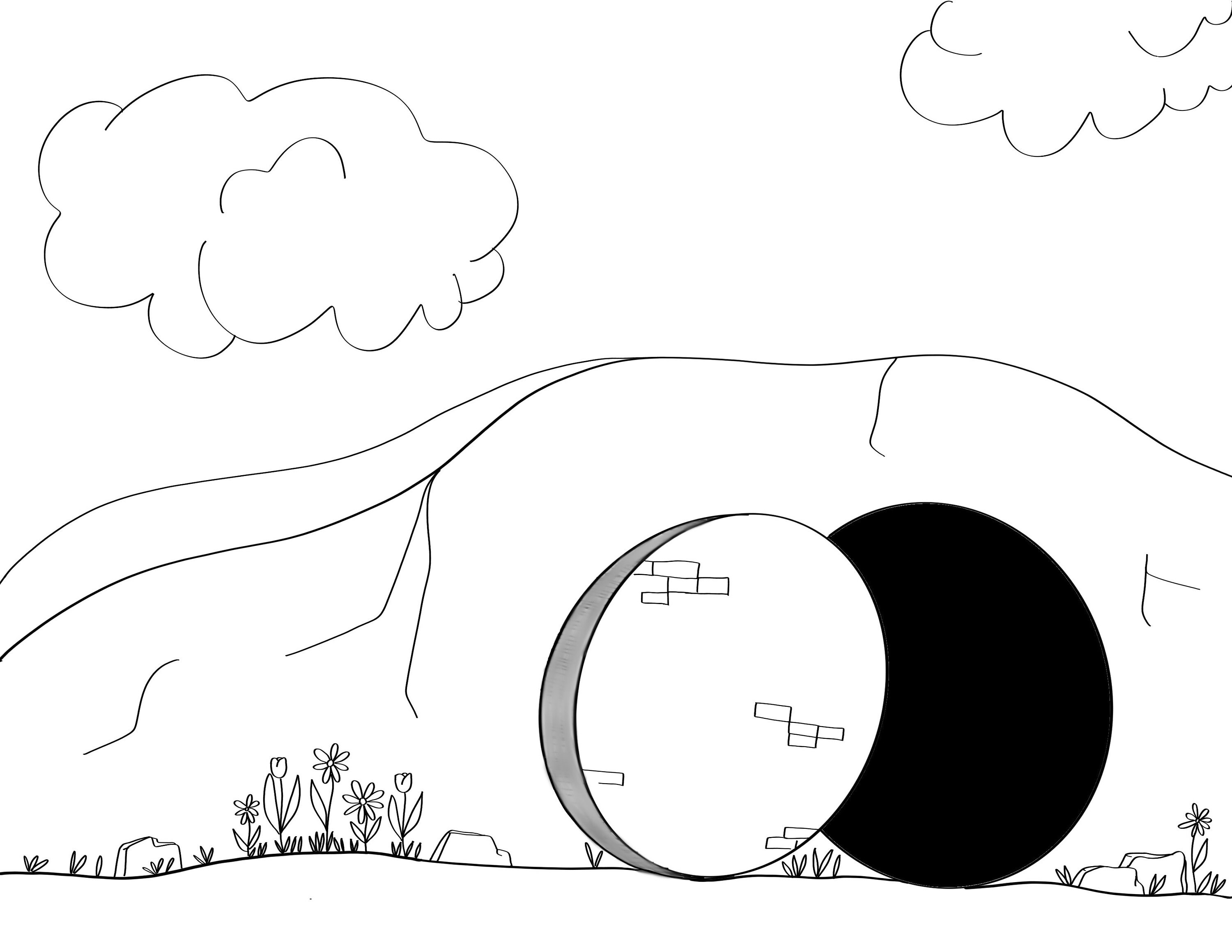 Christian Eater Coloring Pages LDS Easter Art the Empty Tomb Coloring ...