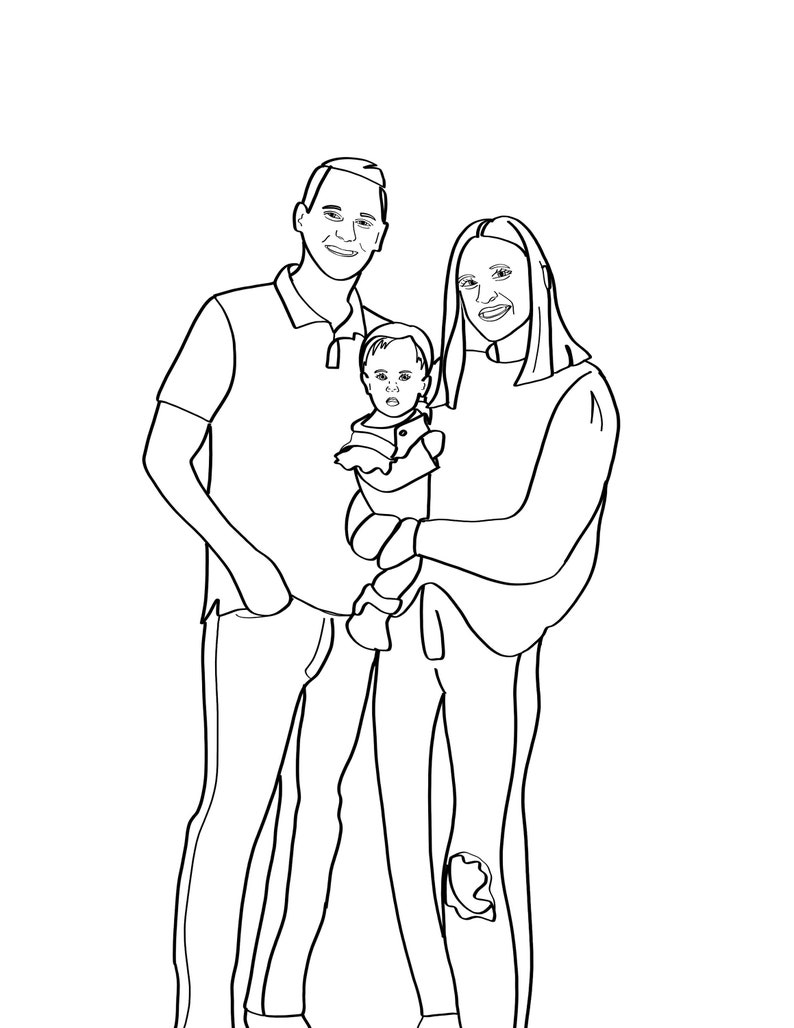 Custom Photo Coloring Page Personalized Illustration Couple Coloring ...