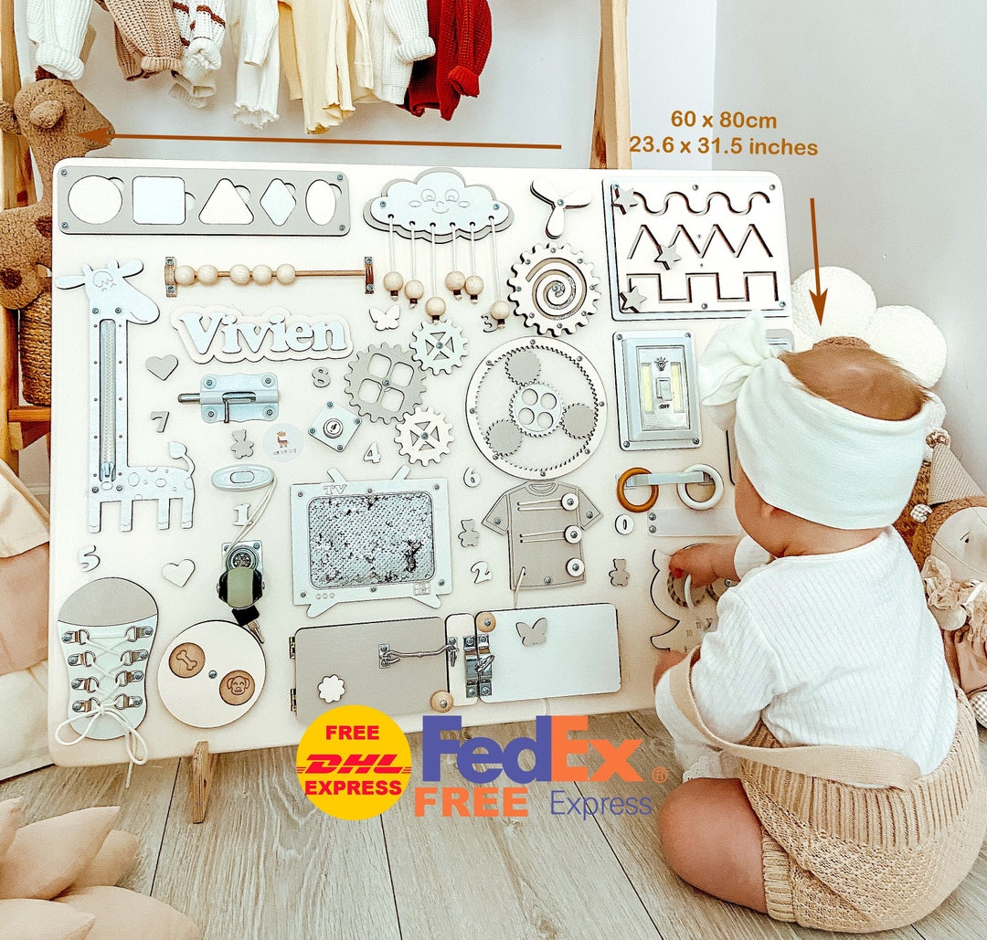Toddler Busy Board Sensory Board for 1 2 Year Old,personalized Busy ...