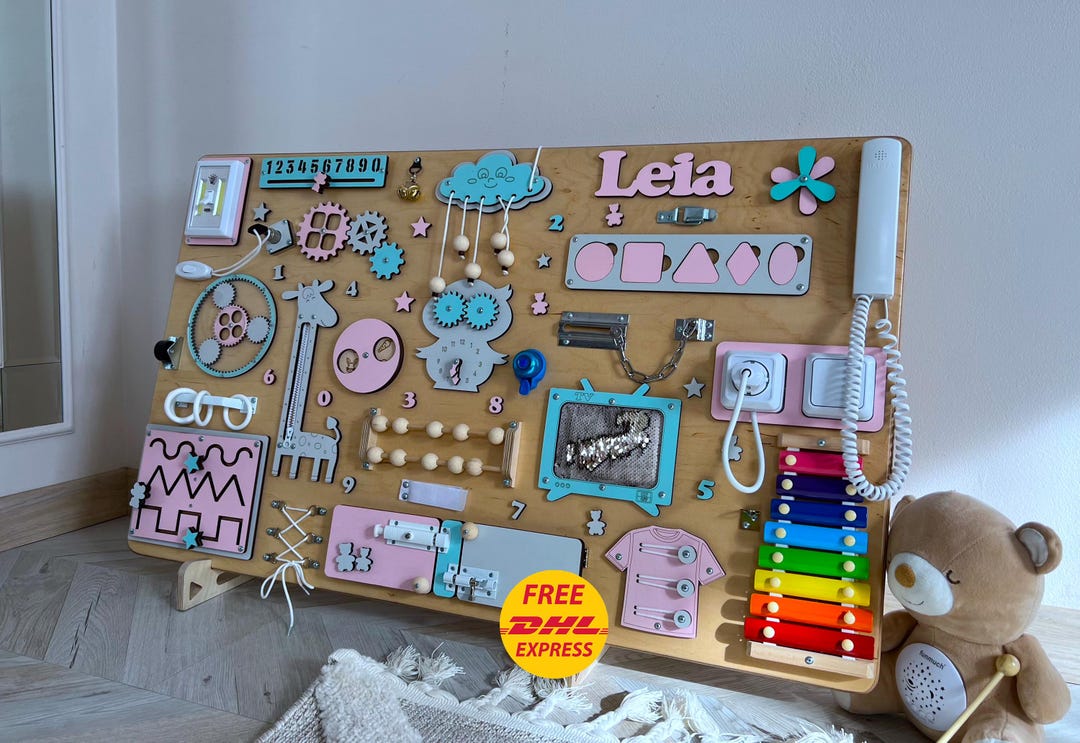 Montessori Wooden Busy Board for Toddlers Custom Made,personalized Busy ...