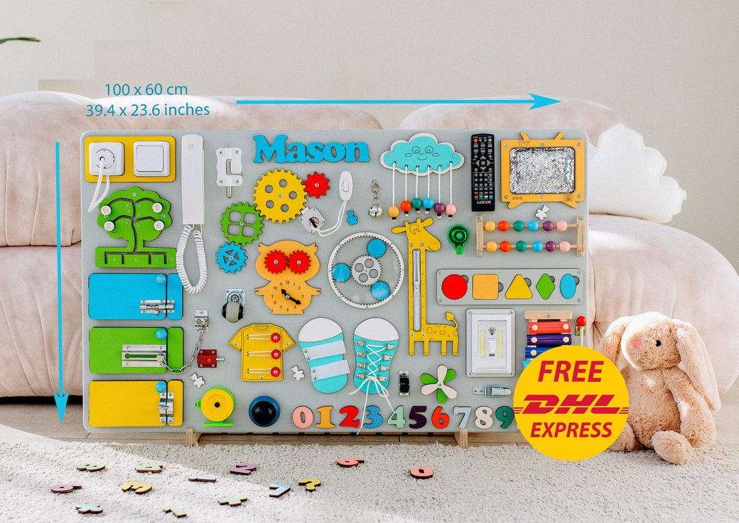 Extra Large Functional Busy Board for Toddler,montessori Busy Board ...