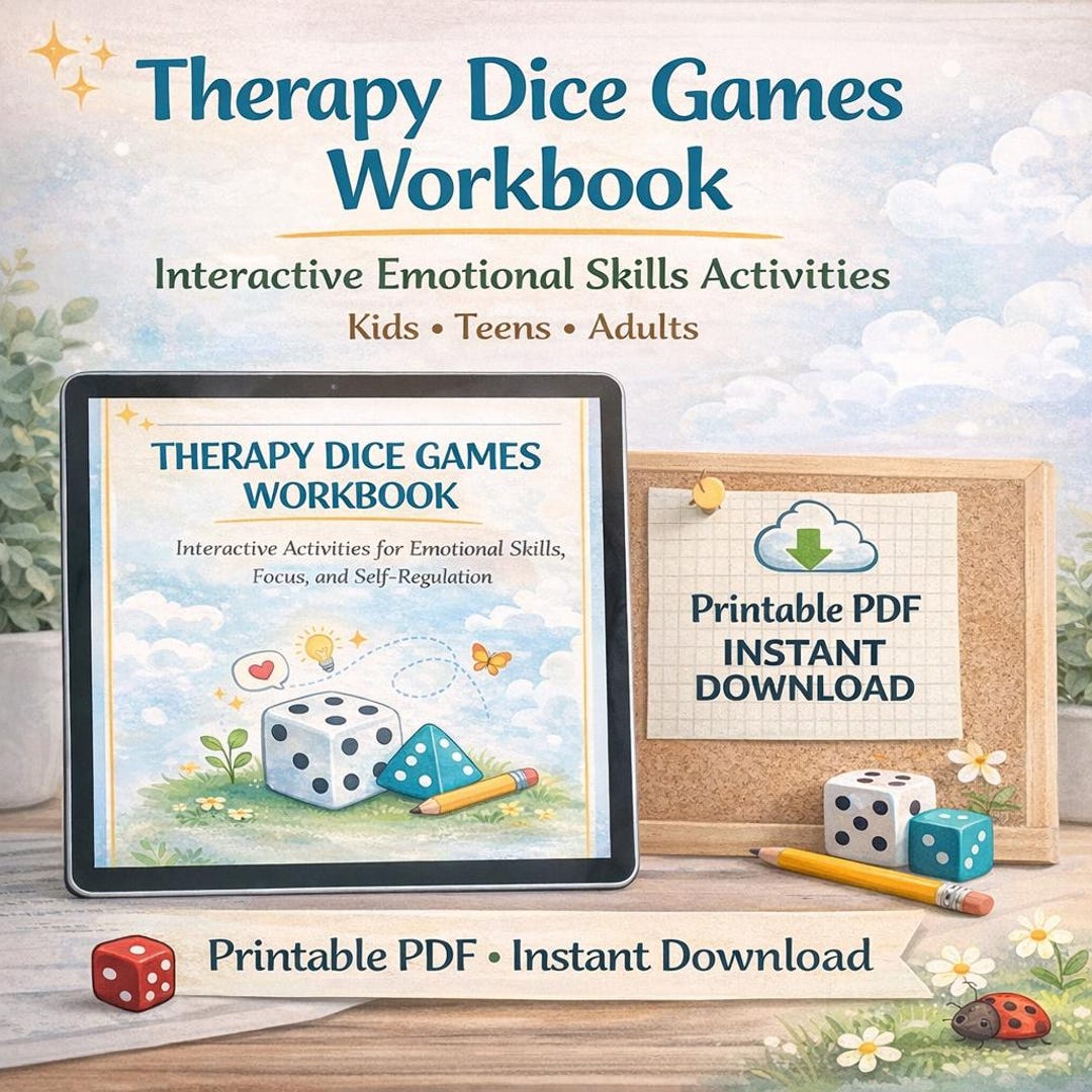 Therapy Dice Games Workbook | Emotional Regulation Activities ...