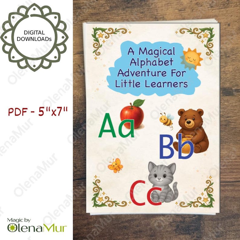 ABC Flashcards & Alphabet Book | Digital Download PDF 5x7 | Educational ...